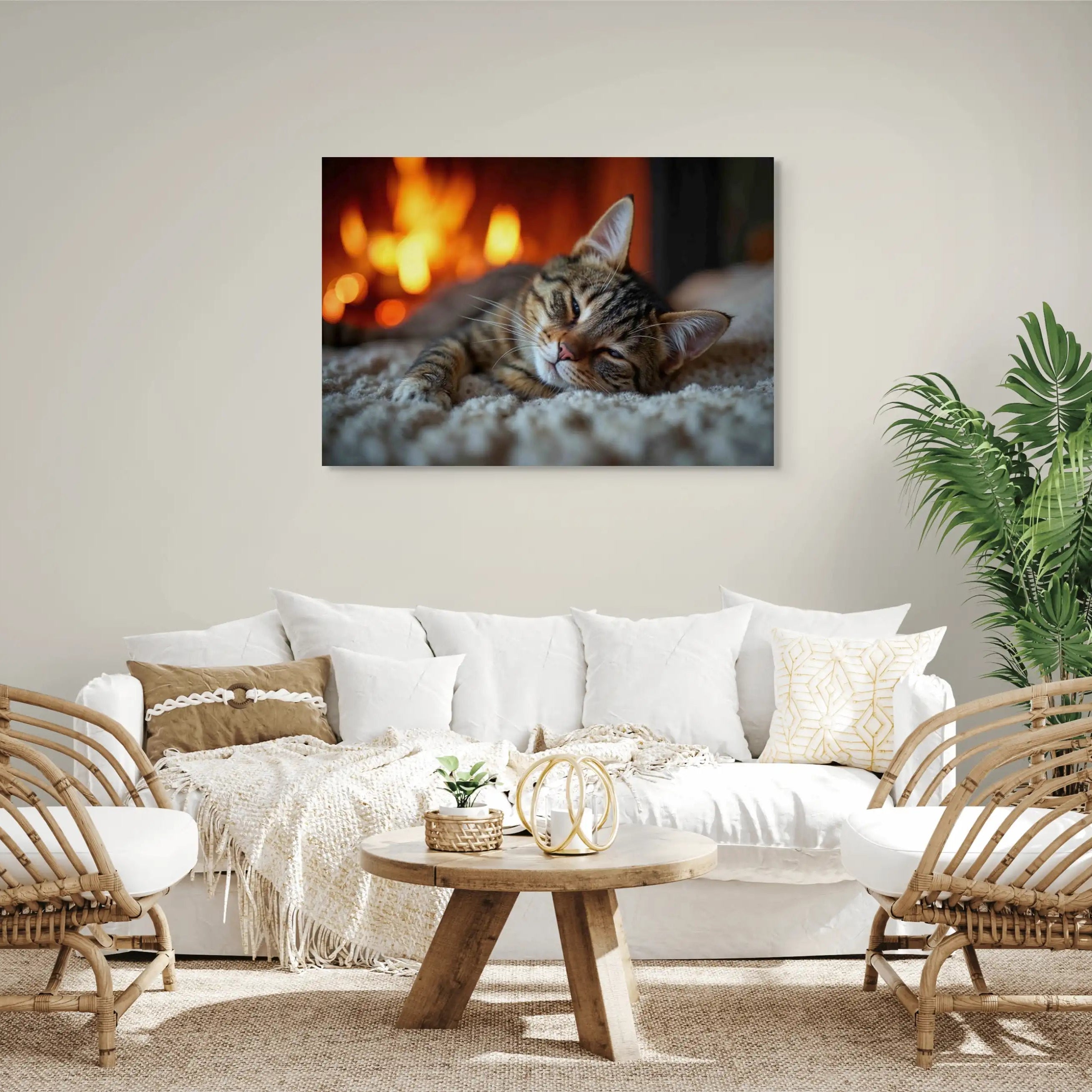 Tableau Photo Chat - au Coin du Feu – Art Virtuoso